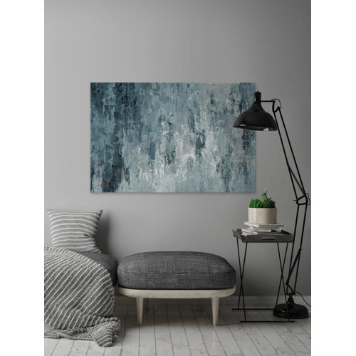 17 Stories Tainted Dark Blues by Parvez Taj - Painting on Canvas | Wayfair