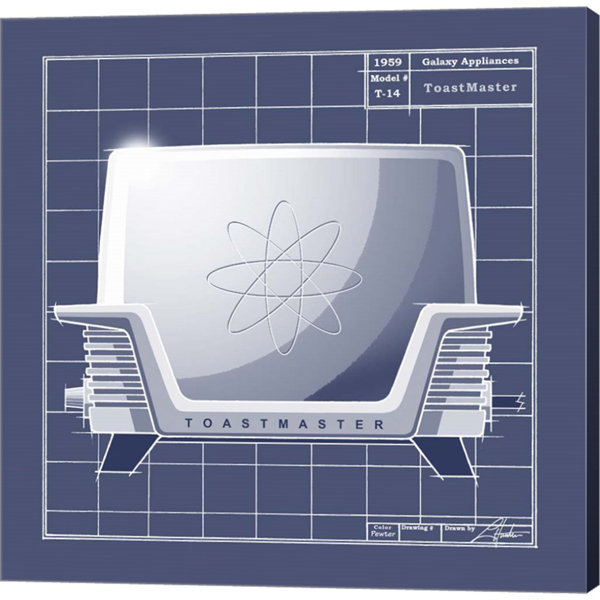 Trinx Galaxy Toaster - Blueprint by Larry Hunter - Wrapped Canvas Print ...