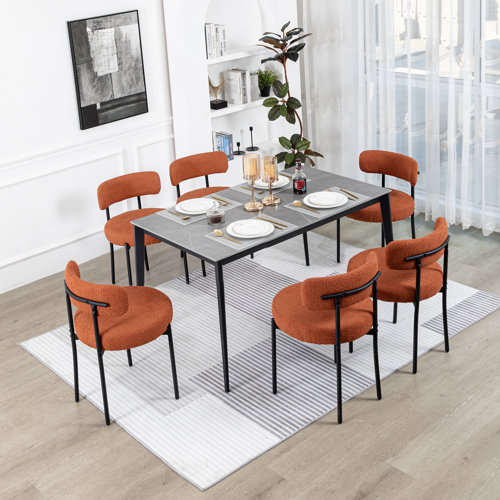 Corrigan Studio® Modern Accent Chair, Upholstered Dining Chairs Set Of ...