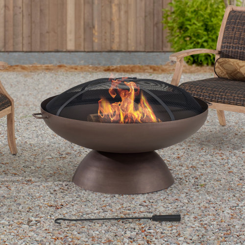 Red Barrel Studio® Rafuel 22.83" H x 39.57" W Steel Wood Burning ...