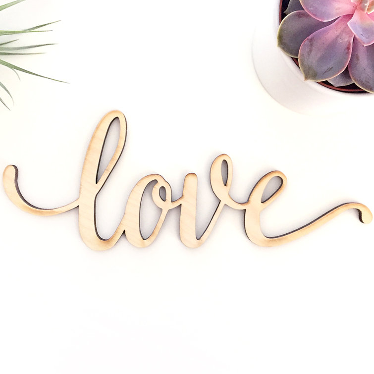 Gracie Oaks Love Script Wall Décor & Reviews | Wayfair