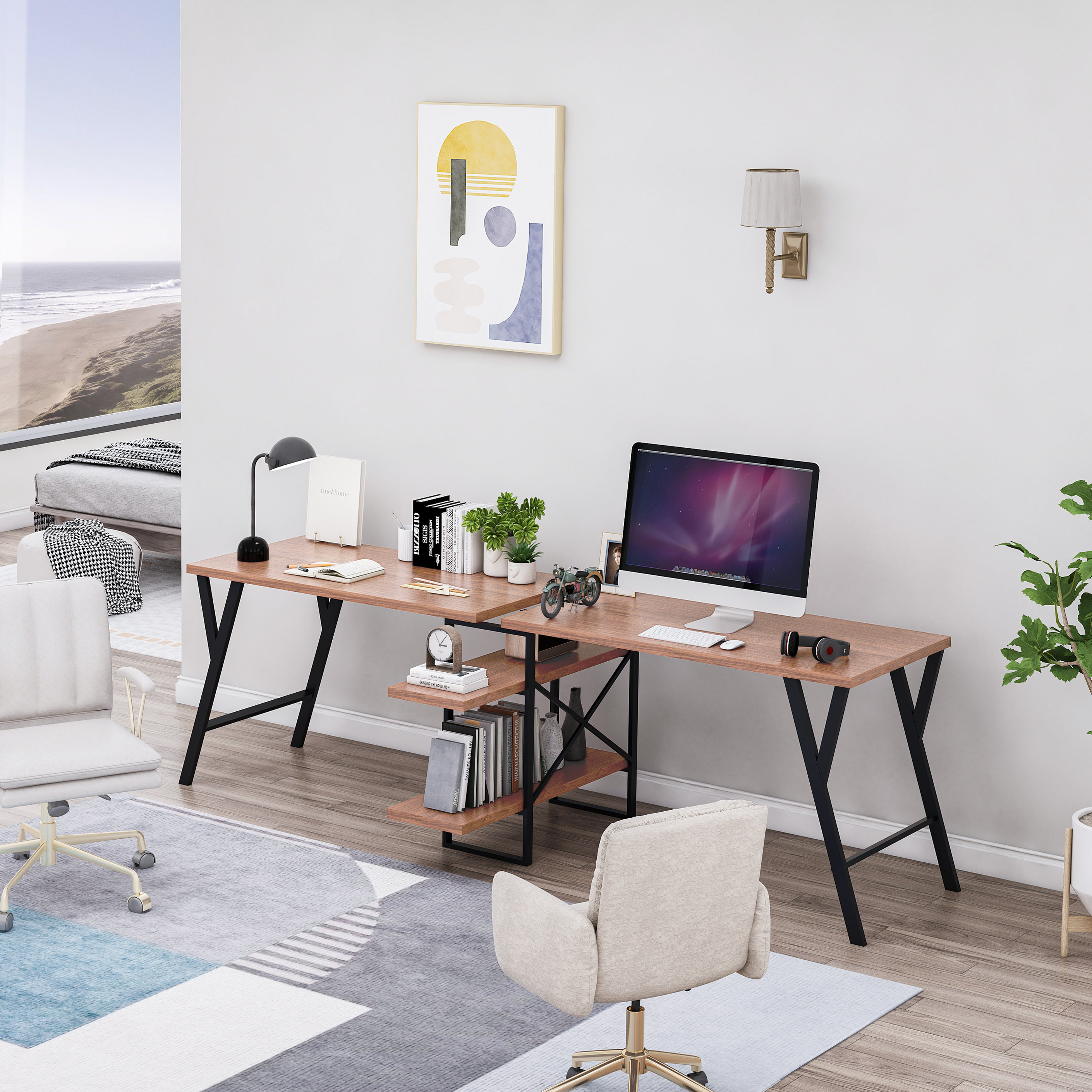17 Stories 99.6'' Desk | Wayfair
