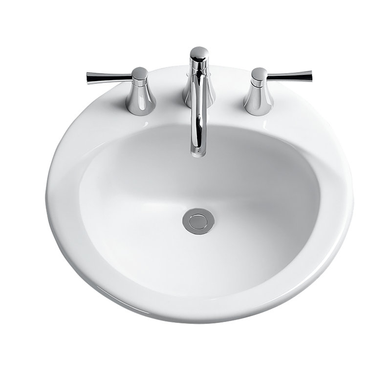 TOTO Ultimate® 19'' Vitreous China Circular Drop-In Bathroom Sink with ...