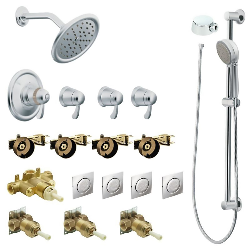 Moen Exacttemp Thermostatic Volume Control Complete Shower System with ...