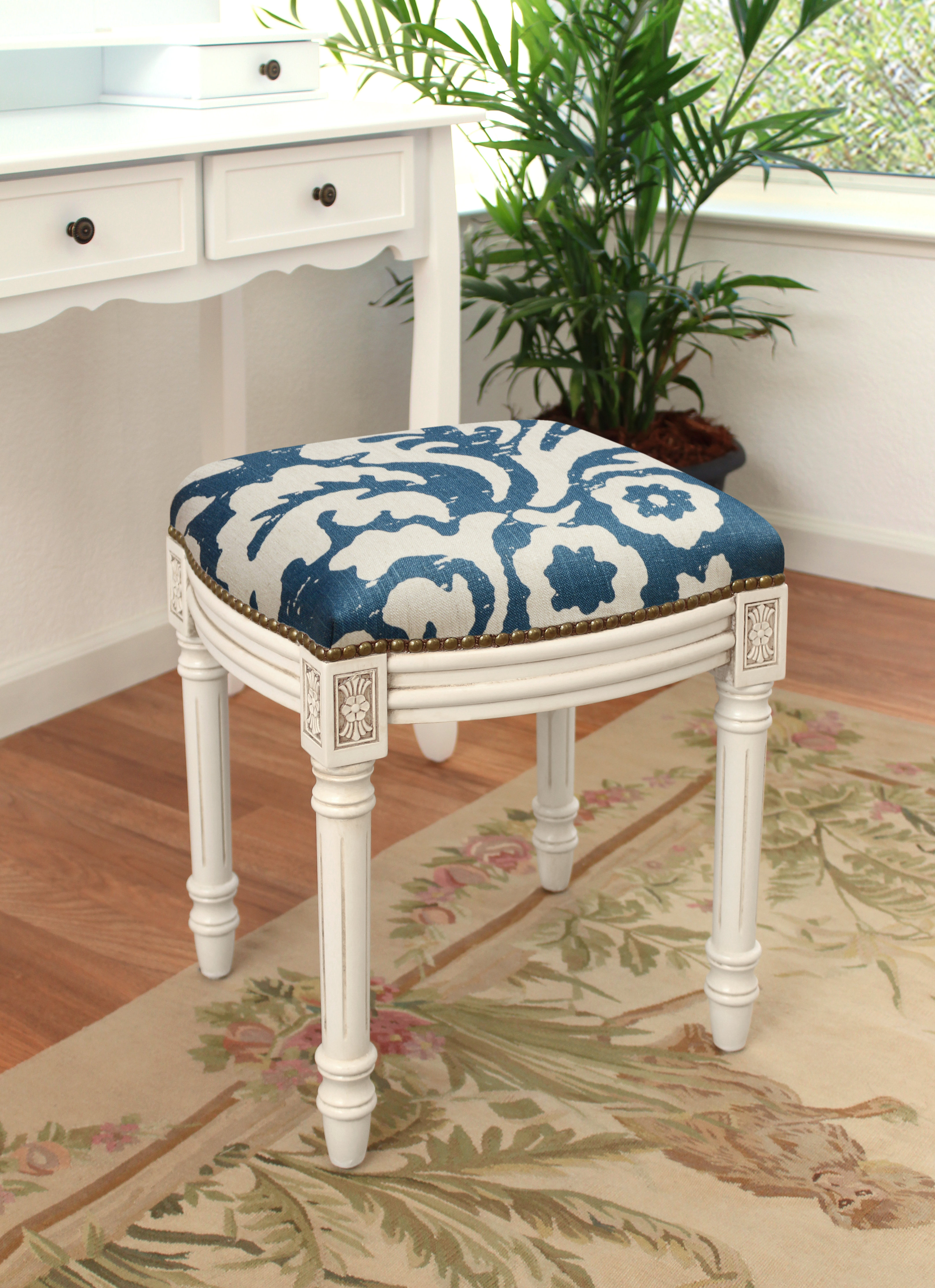 Rosecliff Heights Alameda Solid Wood Accent Stool & Reviews | Wayfair