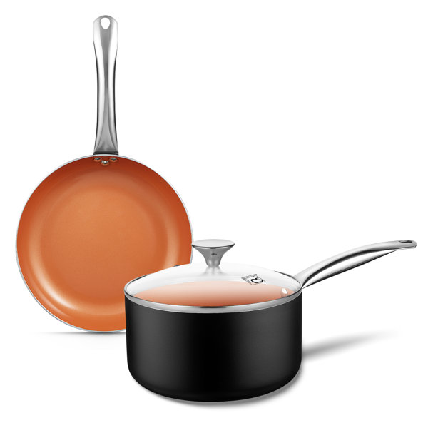 CS KOCHSYSTEME 3 - Piece Non-Stick Copper Cookware Set | Wayfair