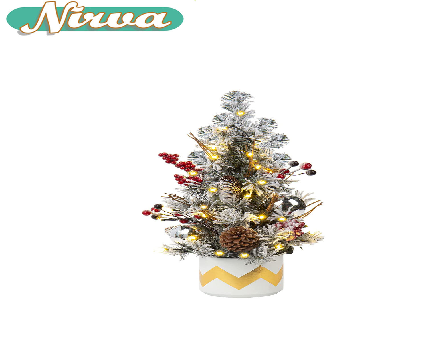 Nirva Vim Mini Christmas Tree With Lights 20" Small Christmas Trees For ...