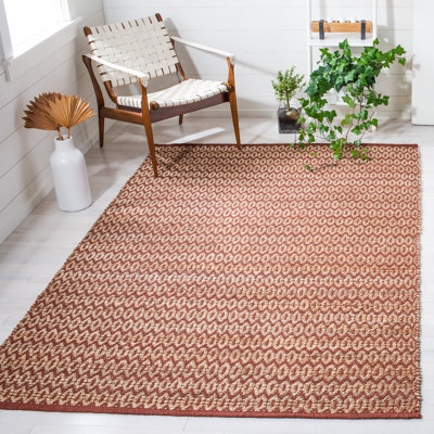 Bay Isle Home Cleckheat Geometric Handmade Brown/Red Area Rug | Wayfair
