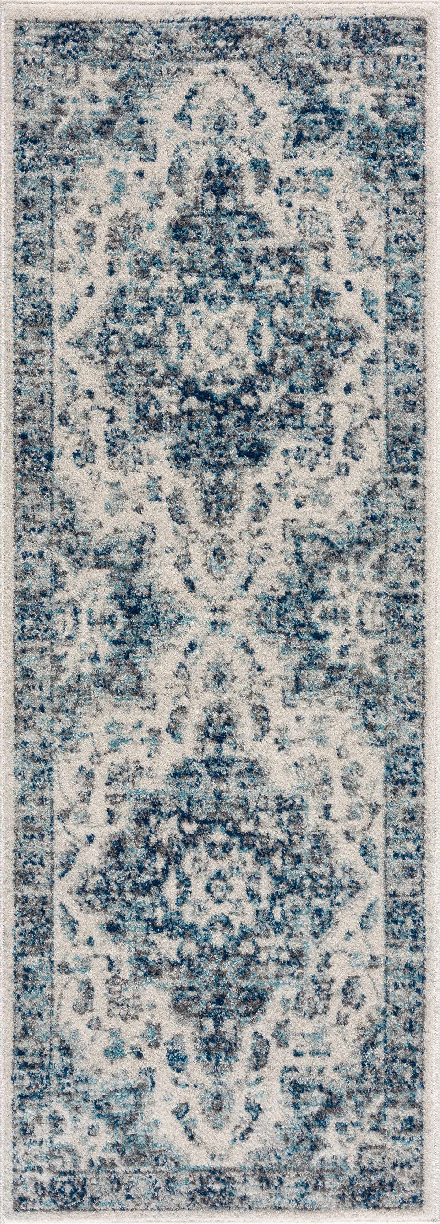 Bungalow Rose Dunnes Performance Blue Rug & Reviews | Wayfair