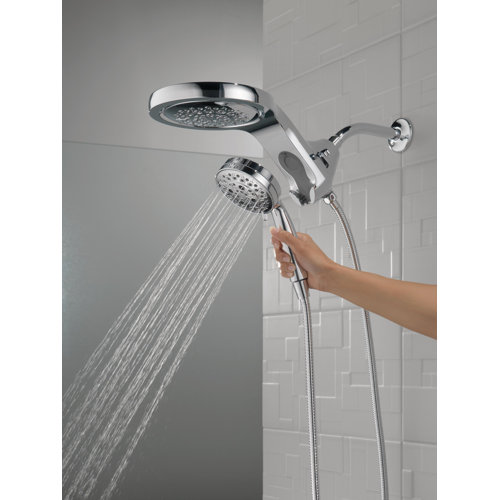 Delta Hydrorain 5 Spray Dual Shower Head and Handheld Shower with ...