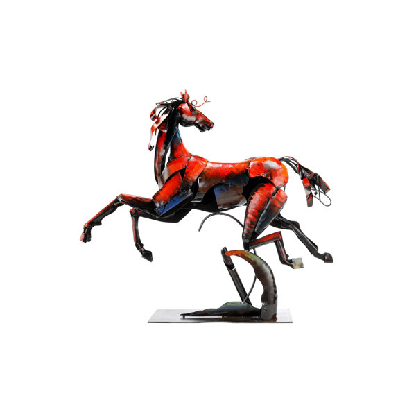Gracie Oaks Tillison Metal sculpture graceful stallion | Wayfair.co.uk