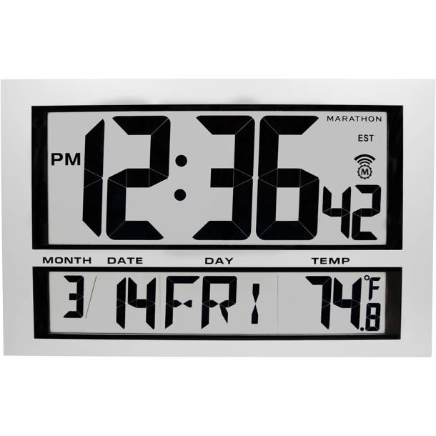 La Crosse Technology Digital Radio-Controlled Tabletop Clock with Alarm ...