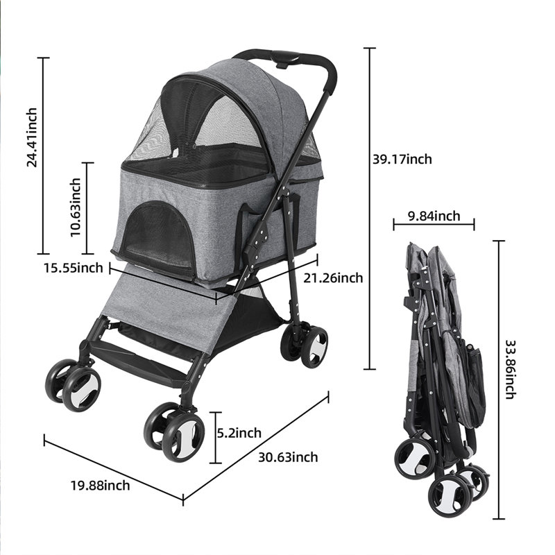 BingoPaw Folding Standard Stroller with Detachable Carrier | Wayfair