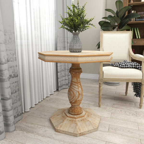 Dakota Fields Brown Wood Handmade Intricately Carved Floral Accent ...