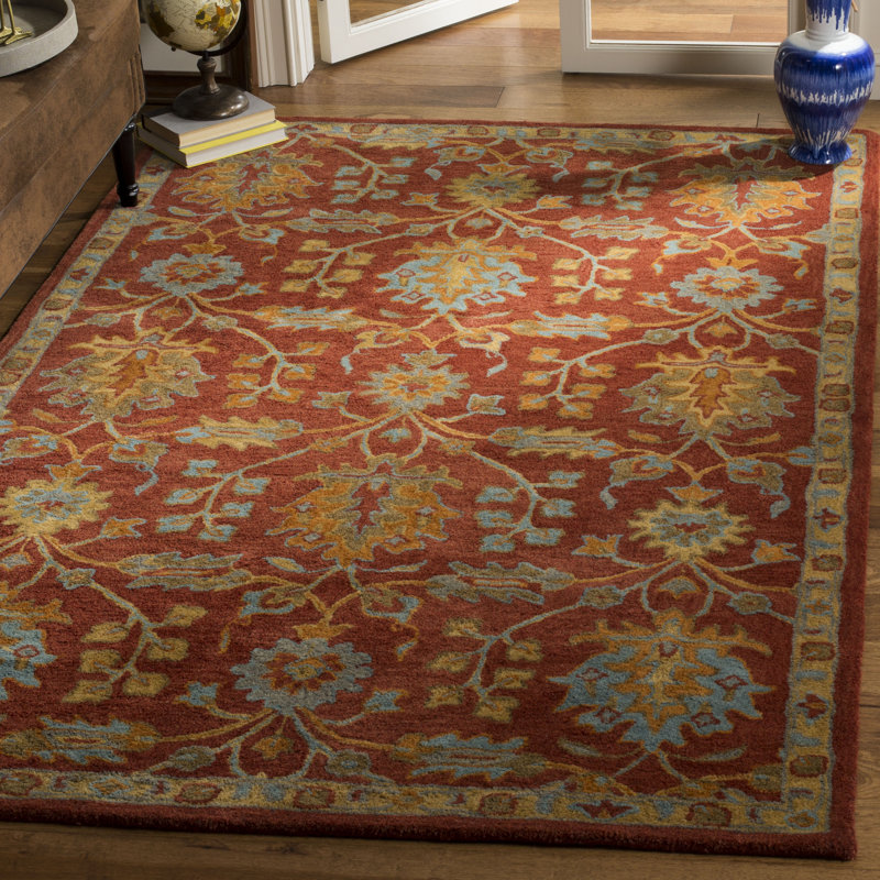 Charlton Home® Carlsen Hand-Tufted Wool Red Area Rug | Wayfair