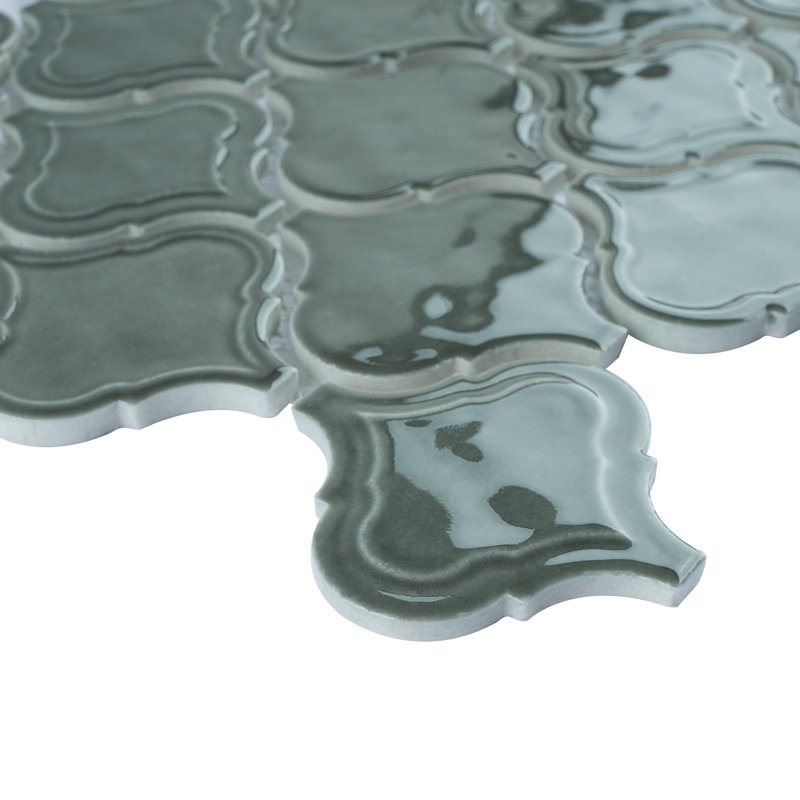 Supreme Tile Lauretta 3" x 3" Glass Arabesque Mosaic Wall Tile ...