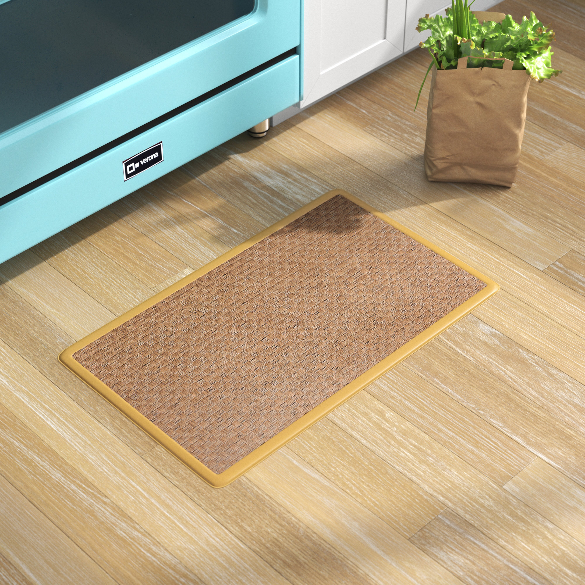 Wade Logan® Aizhan Natural Border Anti-Fatigue Standing Mat | Wayfair
