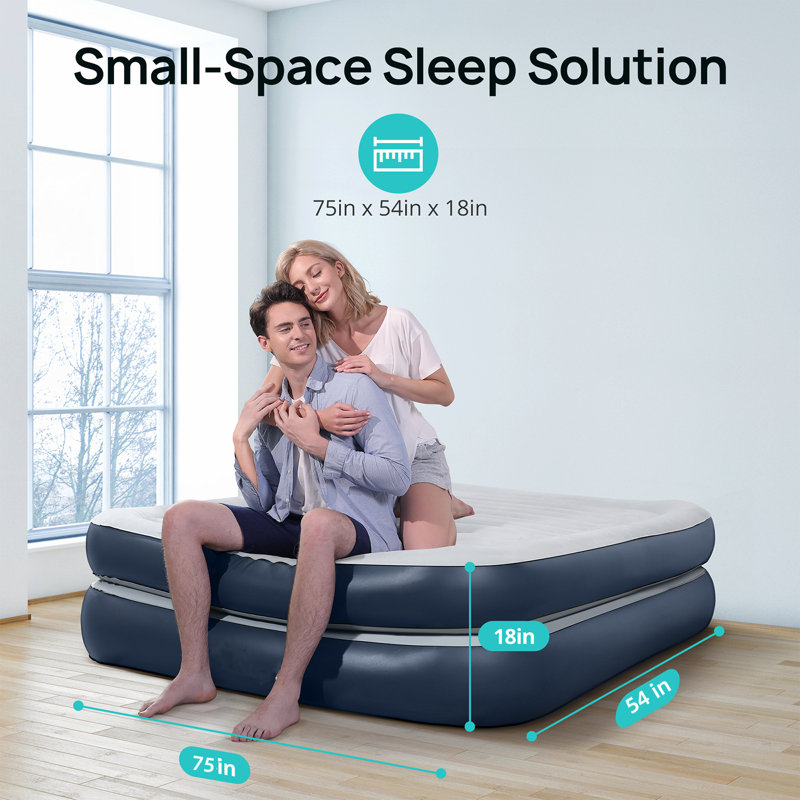 EVAJOY Full Size Air Mattress With Built In Pump, 18'' Inflatable ...