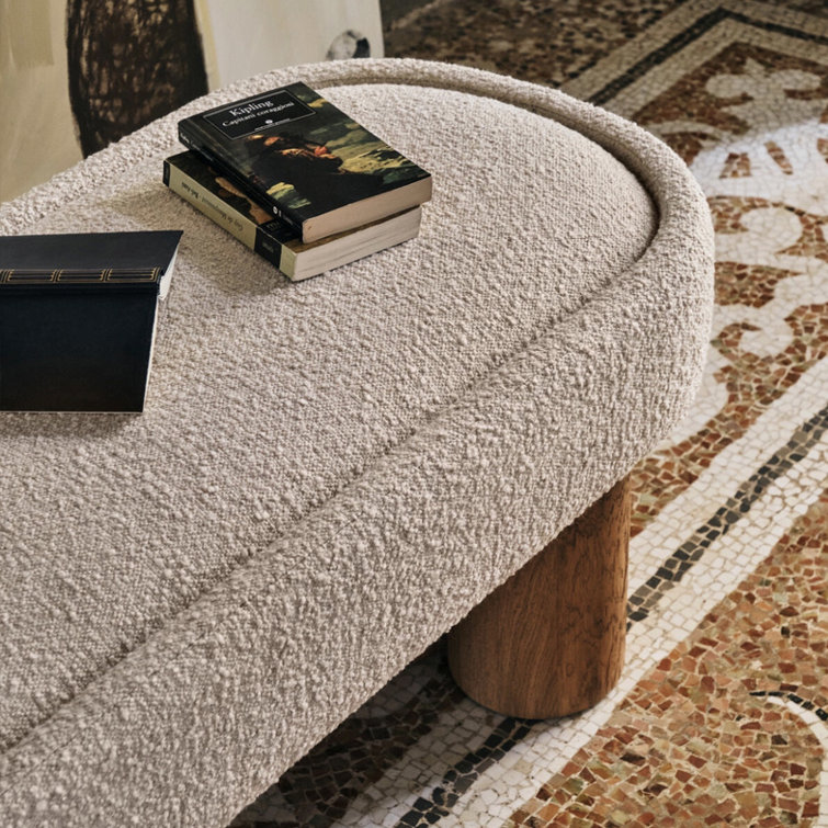 Hokku Designs Halina Boucle Bench End Of Bed Or Entryway Bench ...