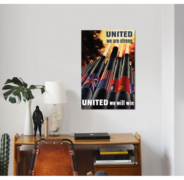 East Urban Home WWII Poster United We Will Win by John Parrot - Gallery ...