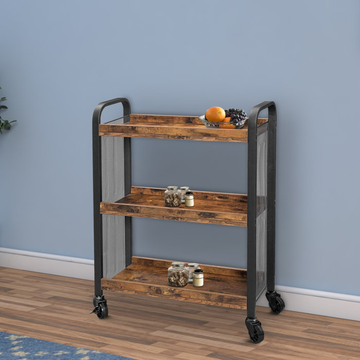 Union Rustic Shirk Wood Kitchen Cart & Reviews | Wayfair