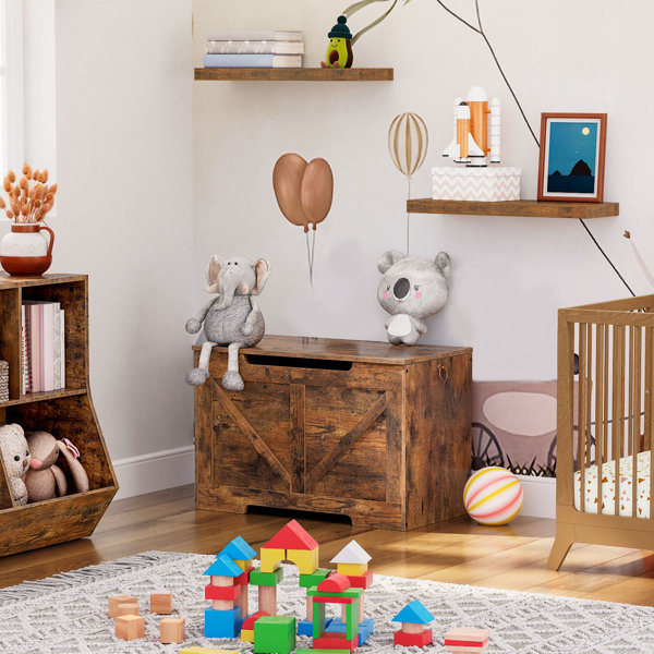 Loon Peak® Cadesha Kids Toy Box Wooden Storage Chest With Safety Hinge ...