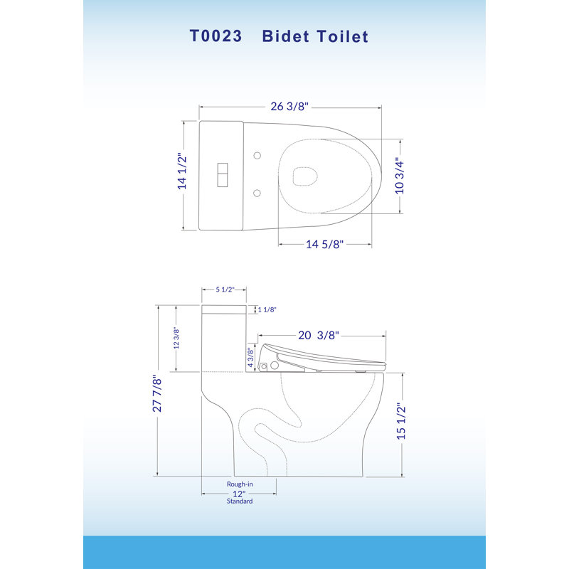 Woodbridge 1.6 Gallons Per Minute GPF Elongated Floor Mounted Bidet ...