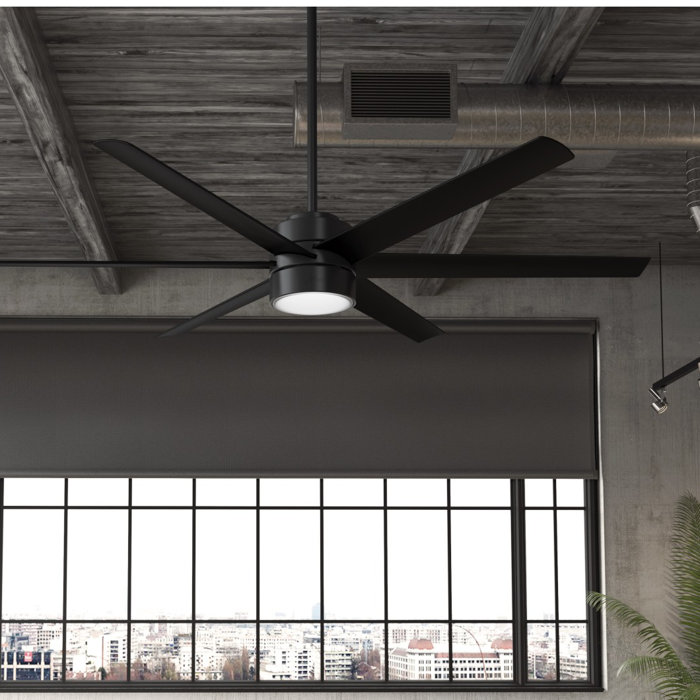 Hunter Fan 72" Solaria 6 - Blade Outdoor Standard Ceiling Fan with Wall ...