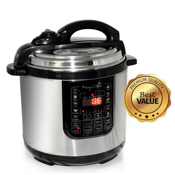 Mega Chef 8-Qt. Digital Pressure Cooker & Reviews | Wayfair