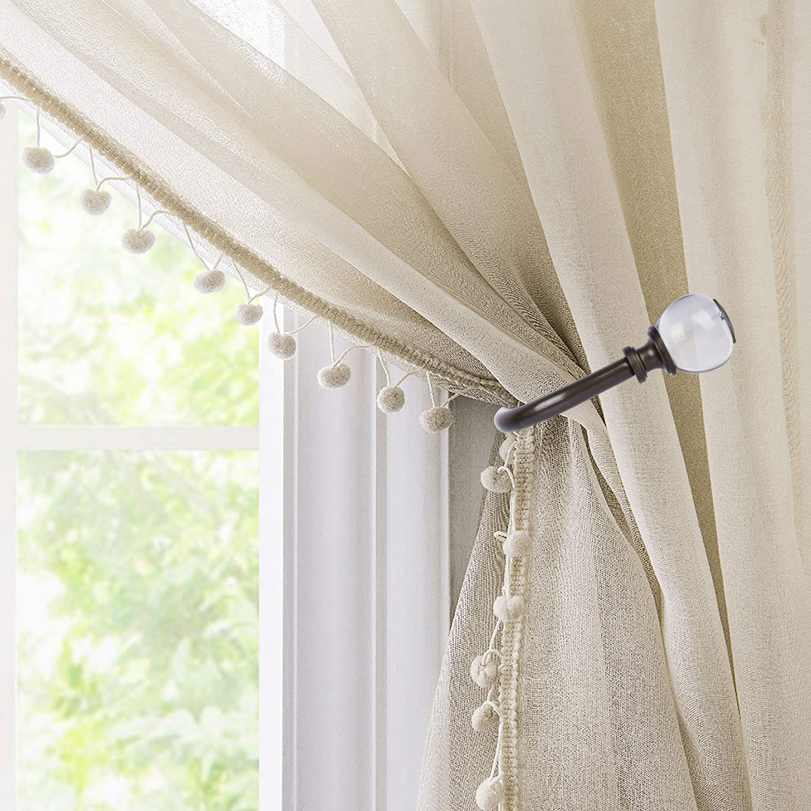 Red Barrel Studio® Kulyu Decorative Curtain Drapery Holdbacks, Acrylic ...