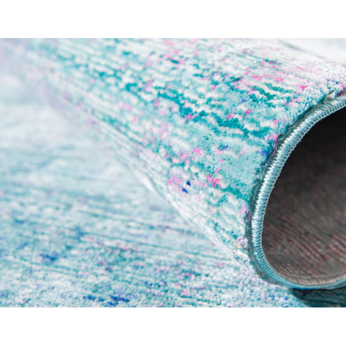 Bungalow Rose Performance Light Blue Rug & Reviews | Wayfair