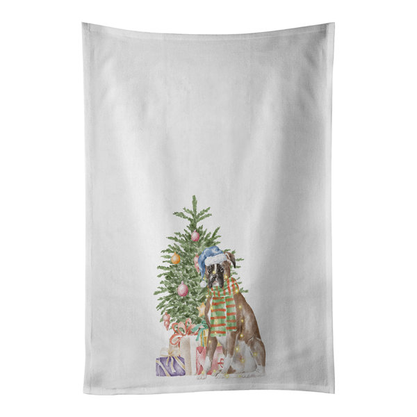 The Holiday Aisle® Boxer Christmas Presents And Tree White Kitchen ...