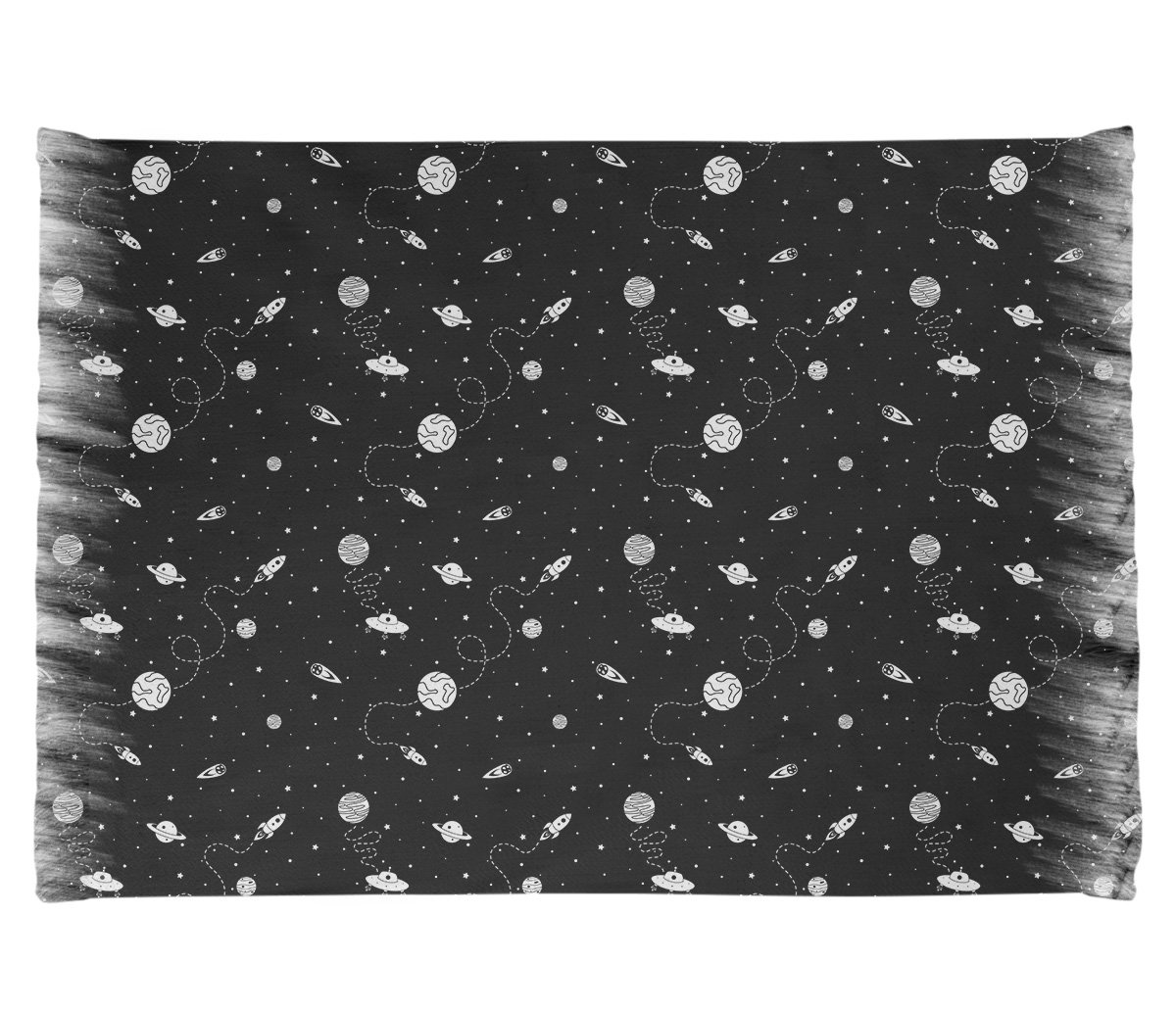 East Urban Home Mcguigan Outer Space Black/White Area Rug | Wayfair