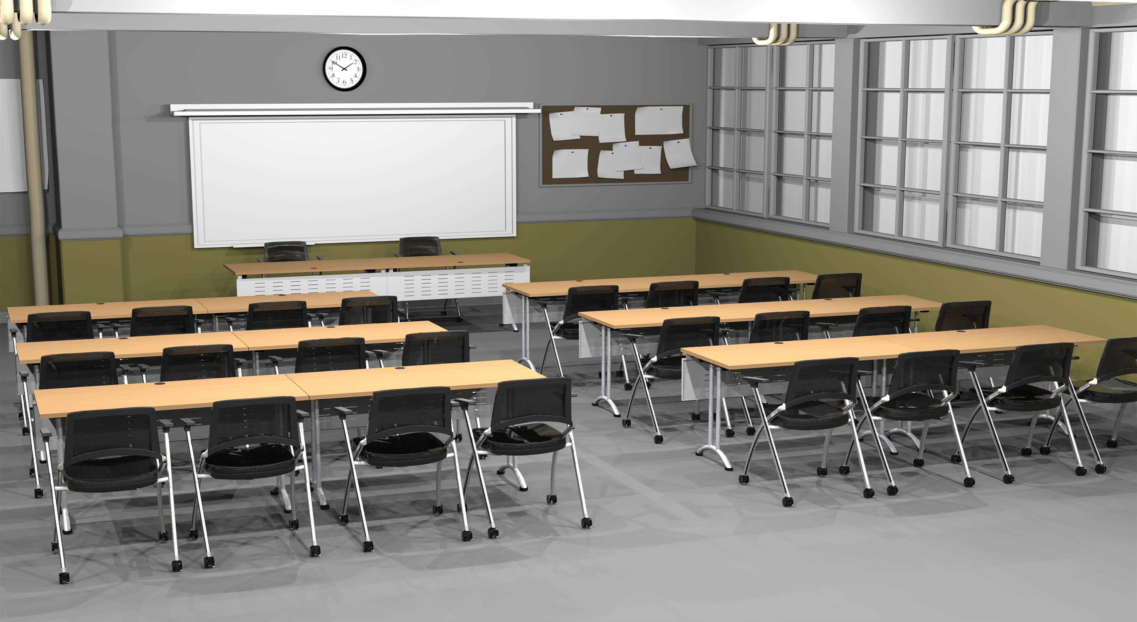 TeamWORK Tables 26 Person Training Meeting Seminar Tables with Modesty ...