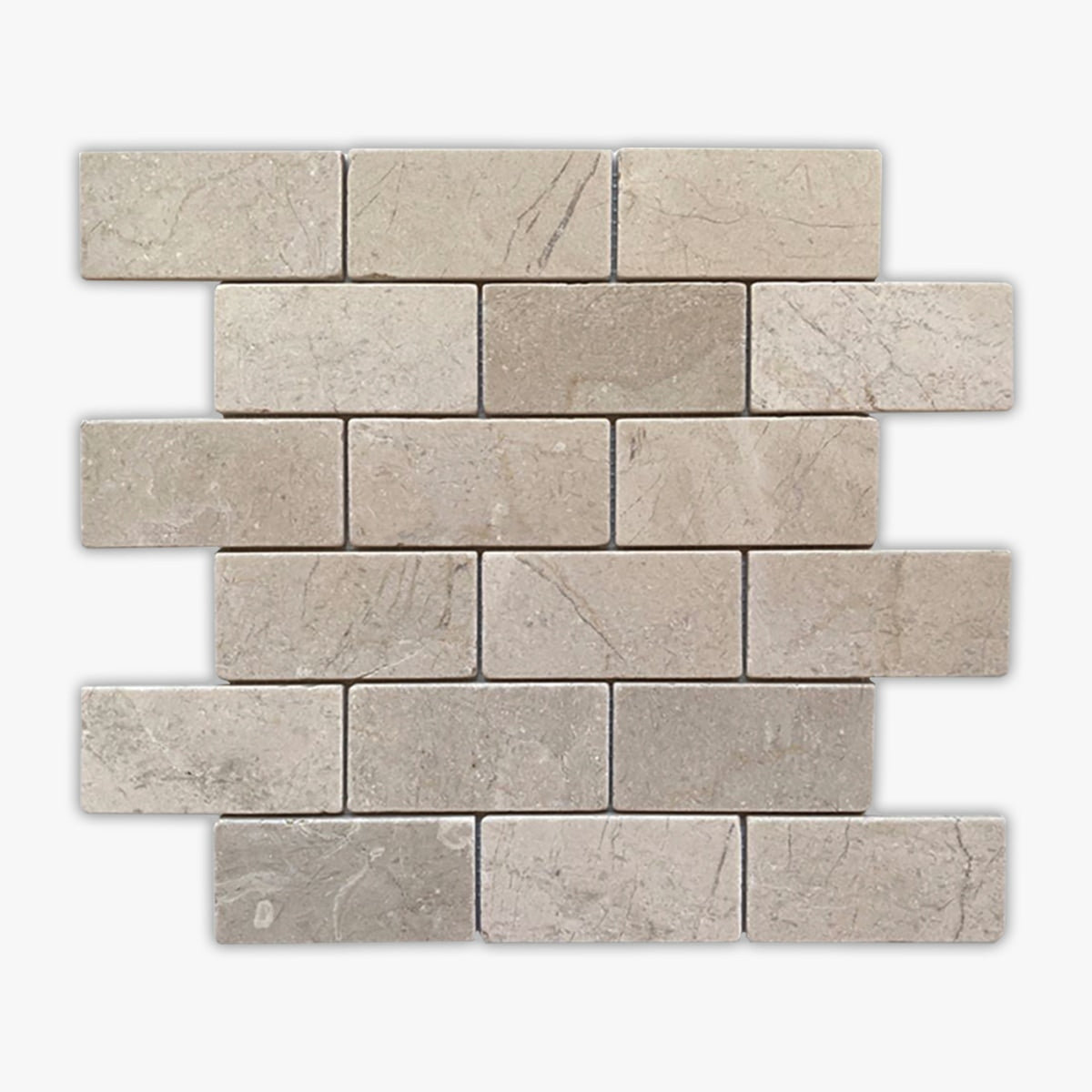 Direct Stone Source 2" x 4" Marble Brick Joint Mosaic Wall & Floor Tile ...