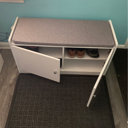 Latitude Run® Shoe Storage Bench, 2 Door 4 Cube Storage Bench Shoe Rack ...