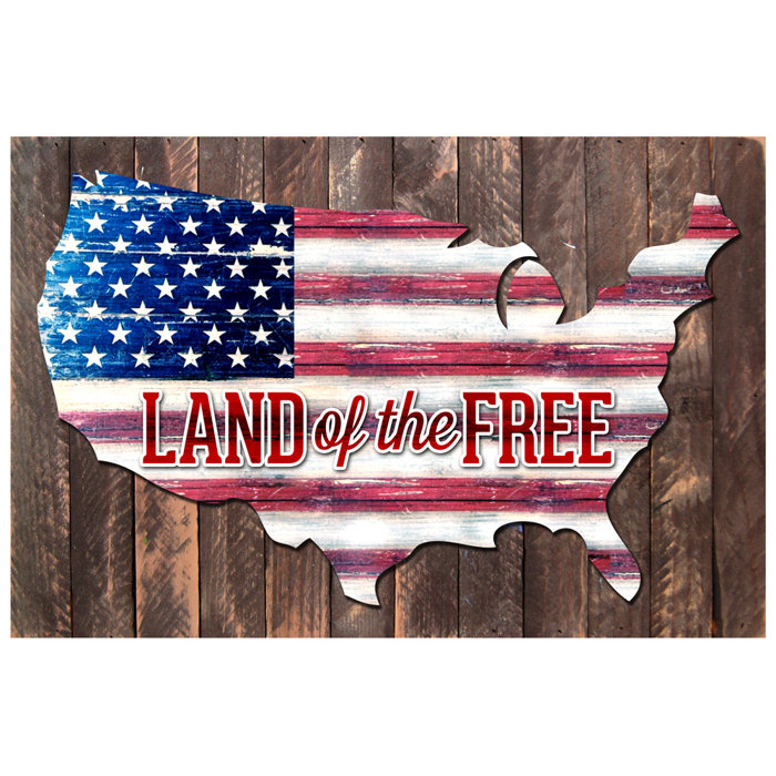 Designocracy Americana US Map Vintage Rustic Board Wall Décor | Wayfair