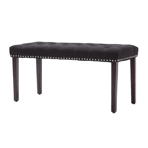 Linen-fabric-tufted-bench | Wayfair