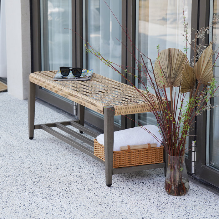 Wildon Home® Nelida Wicker Outdoor Bench | Wayfair