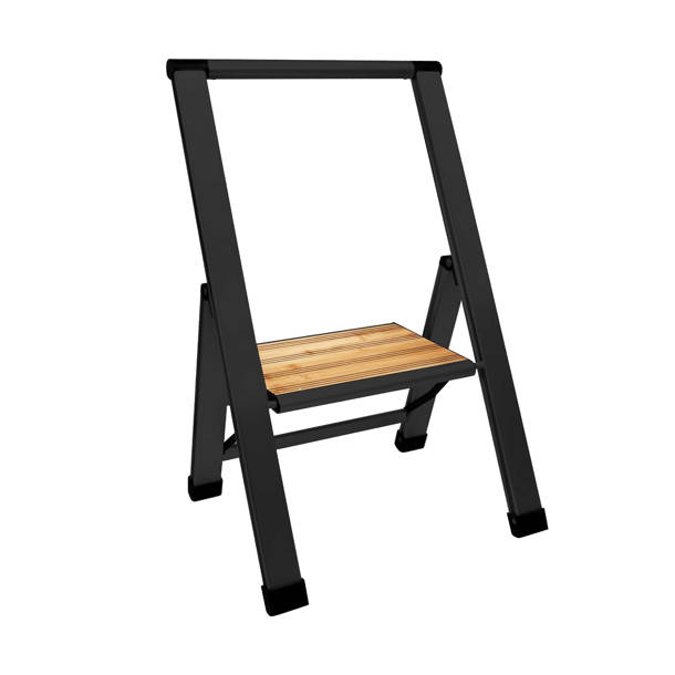 Sorfey Premium 4 Step Modern Bamboo Ladder. Lightweight, Ultra Slim ...