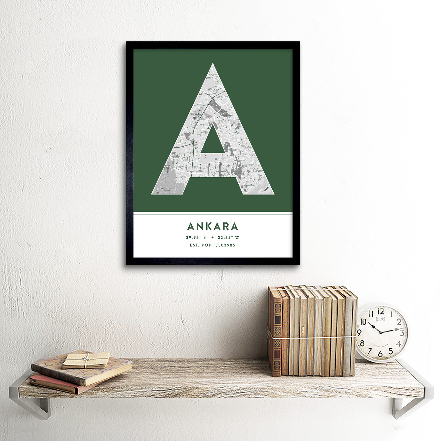 Wee Blue Coo Ankara City Map Ankara Green by Wee Blue Coo - Picture ...
