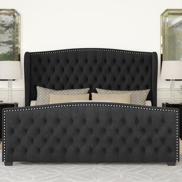 Crystal-tufted-bed-crystal-inlay | Wayfair