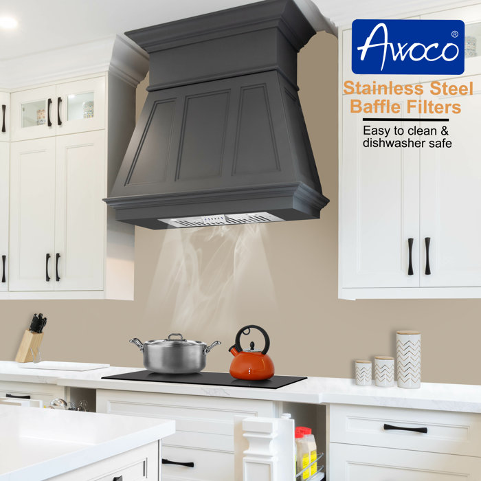 Awoco 30 Inches 800 Cubic Feet Per Minute CFM Ducted Insert Range Hood ...