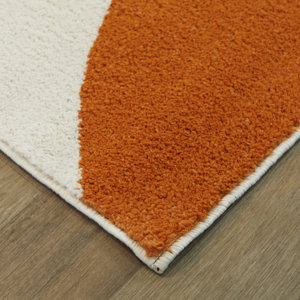 Corrigan Studio® Cristino Orange/Gray/White Modern Geometric Area Rug ...