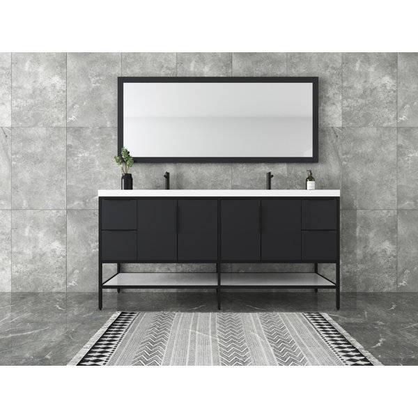 Brayden Studio® Lilly-Grace 71.31'' Free-standing Double Bathroom ...