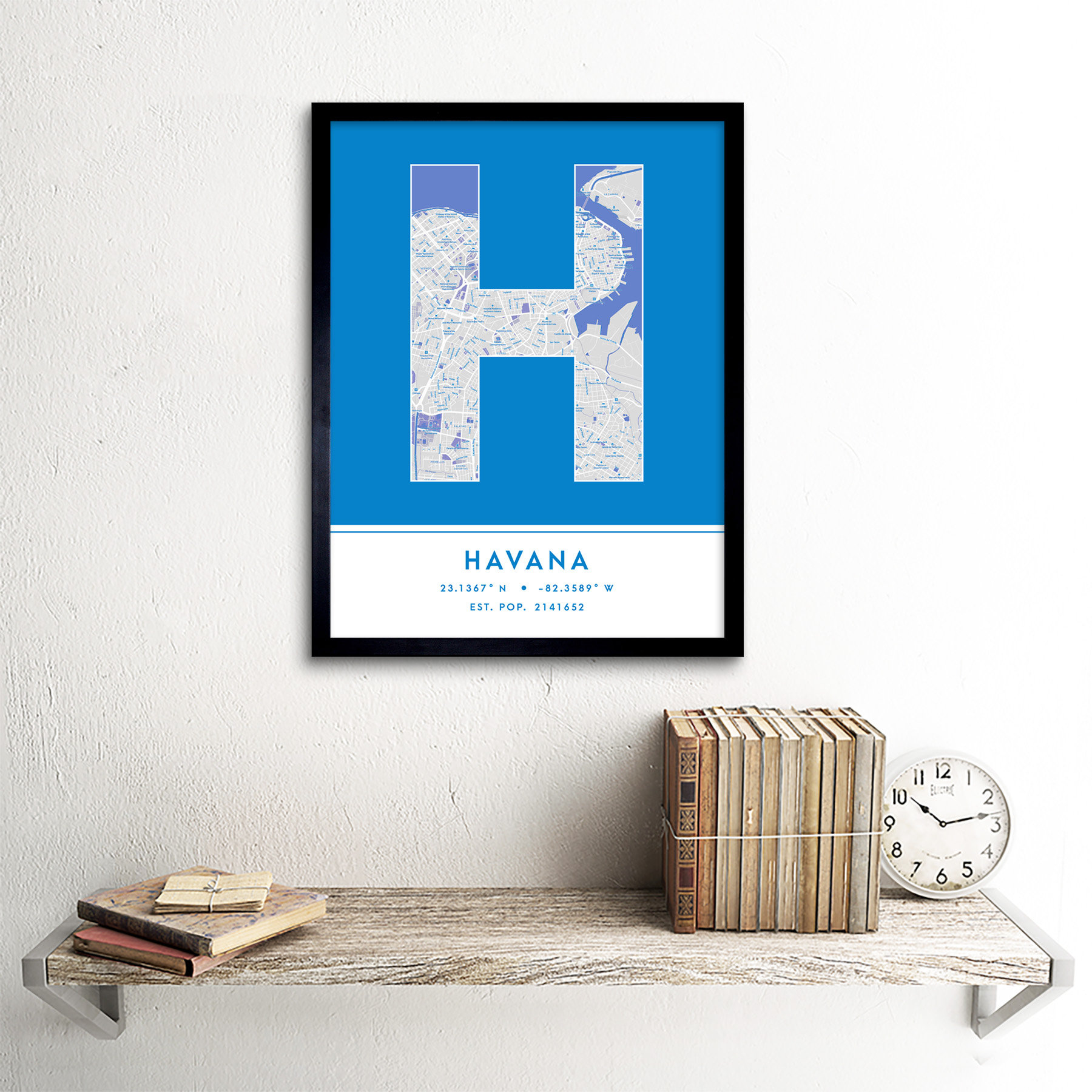 Wee Blue Coo Havana Cuba City Map - Picture Frame | Wayfair.co.uk