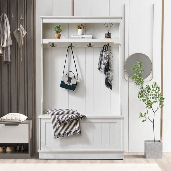 Winston Porter Hanora Hall Tree with Bench and Shoe Storage - Wayfair ...