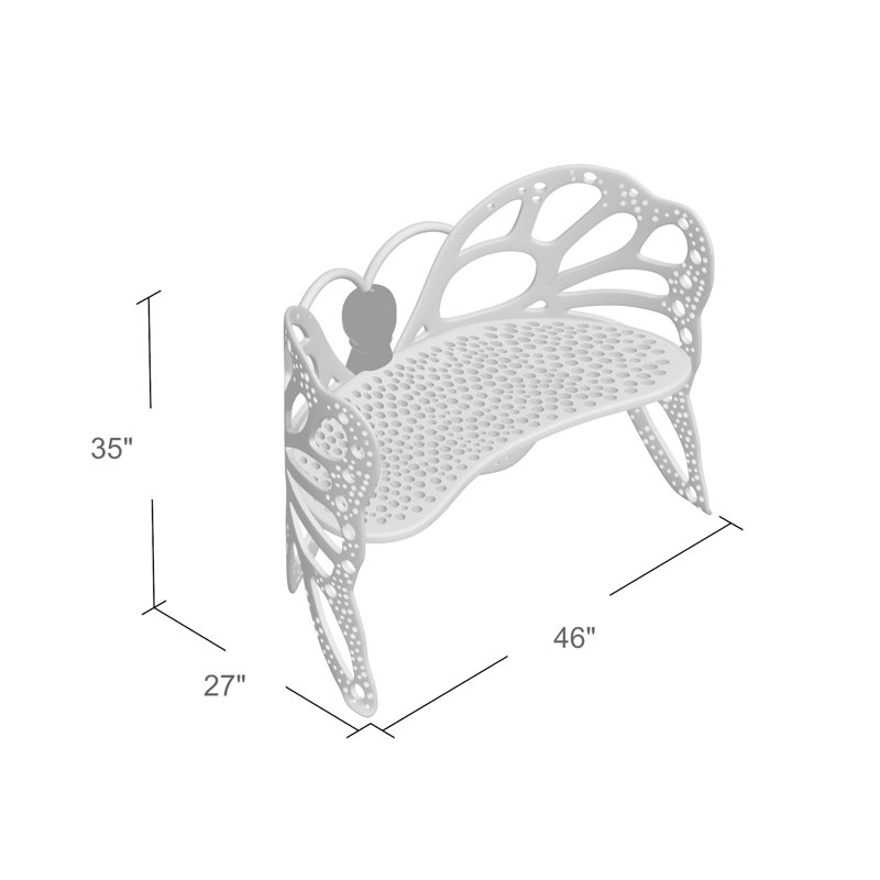 Gracie Oaks Whaley Metal Outdoor Bench & Reviews | Wayfair