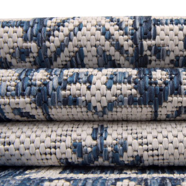 Dakota Fields Outdoor Chand Rug Ivory-Blue Color | Wayfair