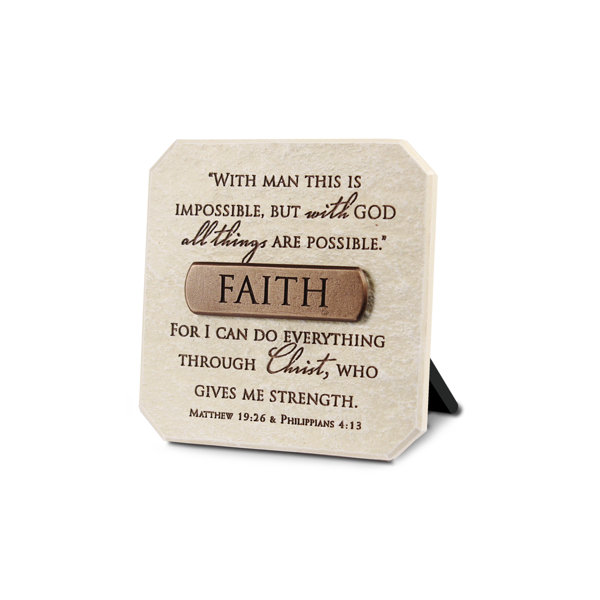 Trinx Ianah Faith Tabletop Decorative Plaque | Wayfair